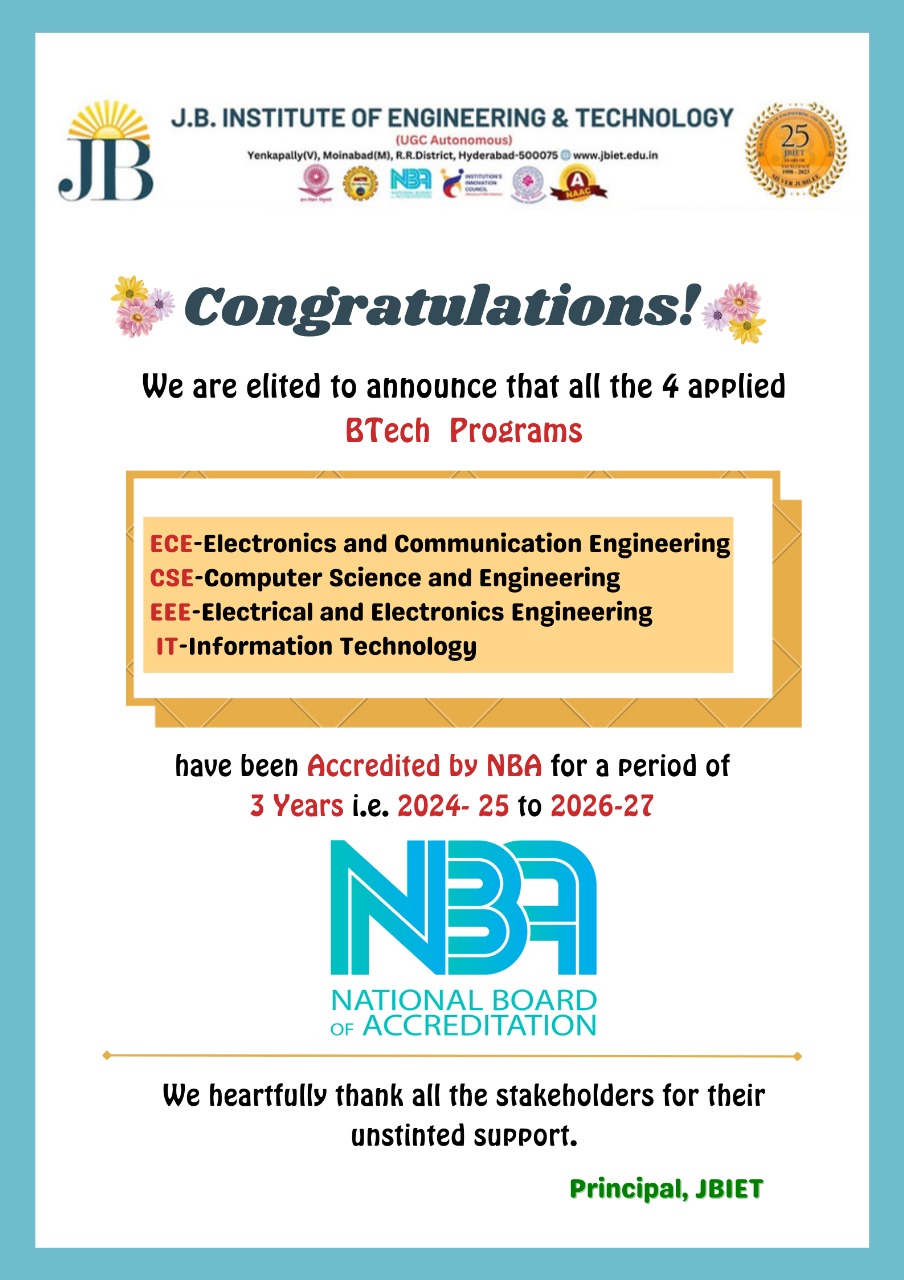 Home | J.B.Institute of Engineering & Technology